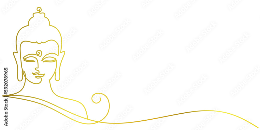 Buddha golden line art vector Stock Vector | Adobe Stock