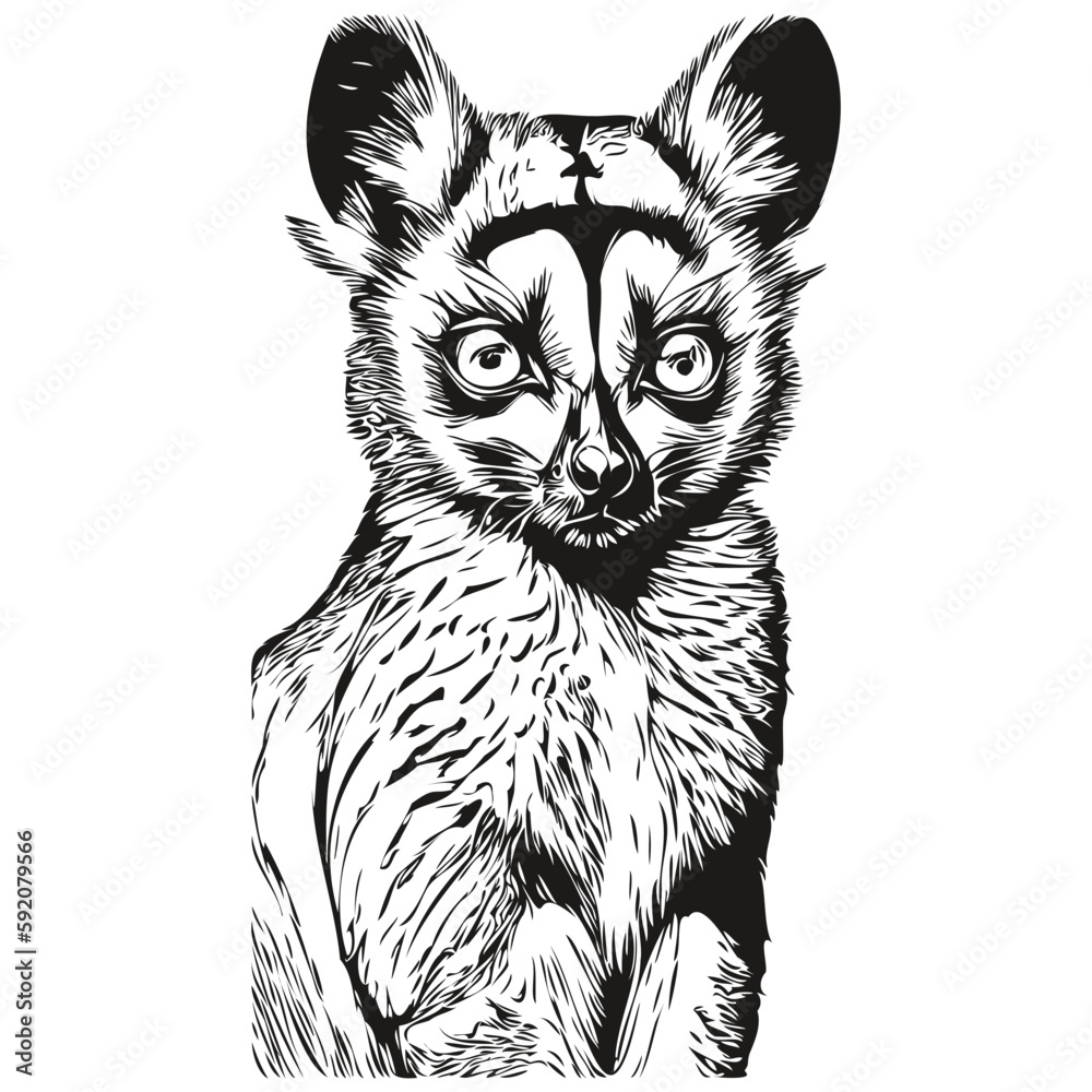 Lemur sketches, outline with transparent background, hand drawn ...