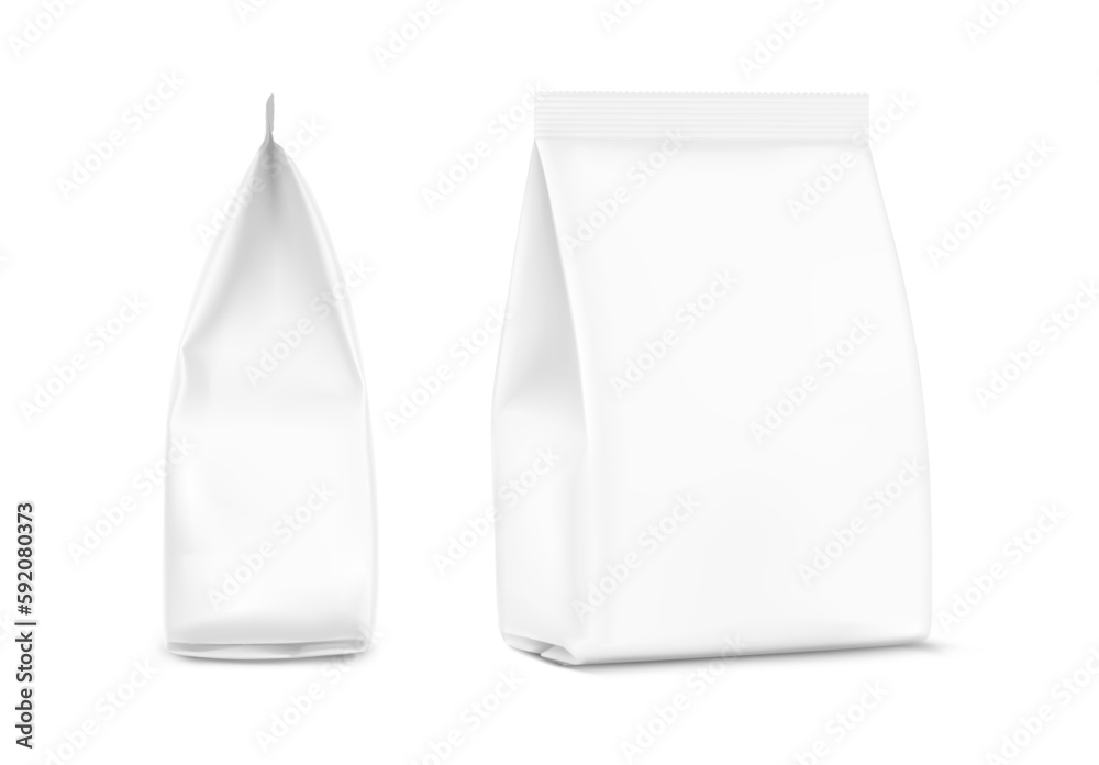 Flat bottom package bag mockup. Vector illustration isolated on white ...