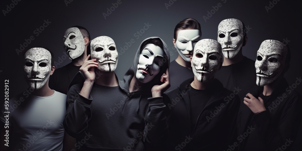 thought provoking image group of people wearing masks or disguises ...