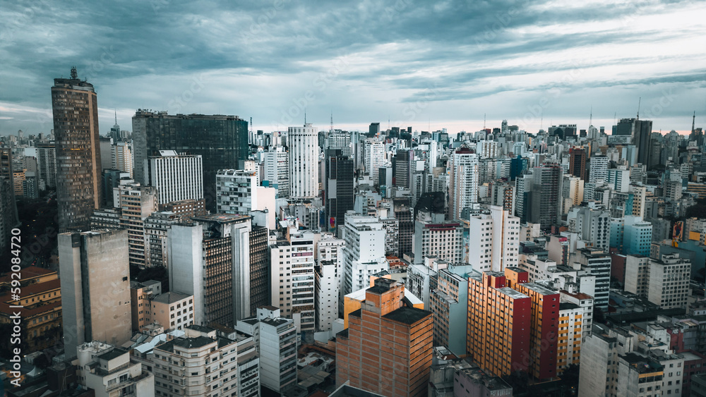 Paisagem Urbana Metrópole Cidade São Paulo Capital Centro Prédios ...