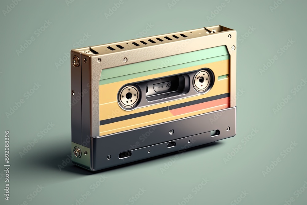 Colorful cassette tape with pastel colors in vintage and retro style ...