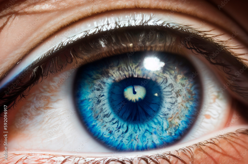 Eye. Close up. Human eye with large pupil. Macro. Generative AI. Stock ...