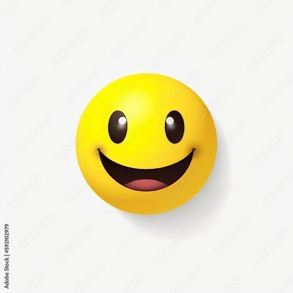 Big happy smiley face emoji. Generative AI. Stock Illustration | Adobe ...