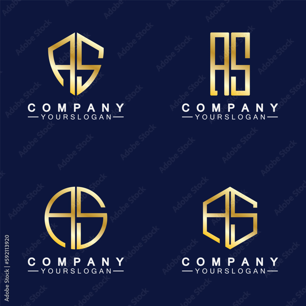 Alphabet letters monogram logo AS,SA,A and S, elegant and Professional ...