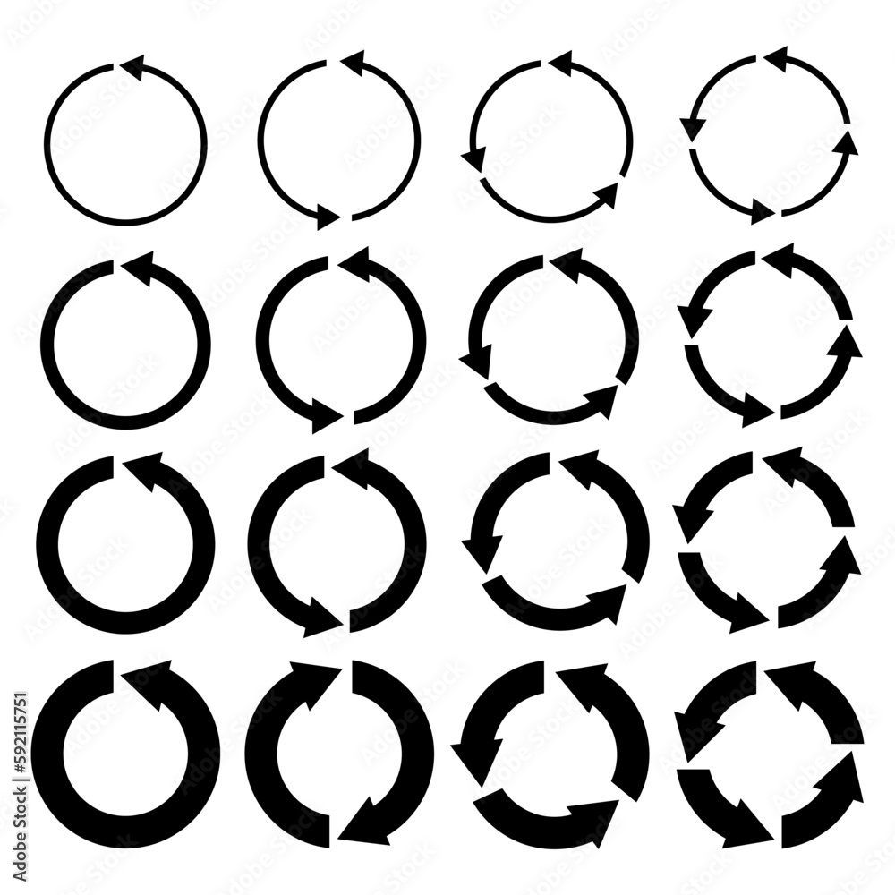 circle arrows isolated. Rotate arrow and spinning loading symbol ...