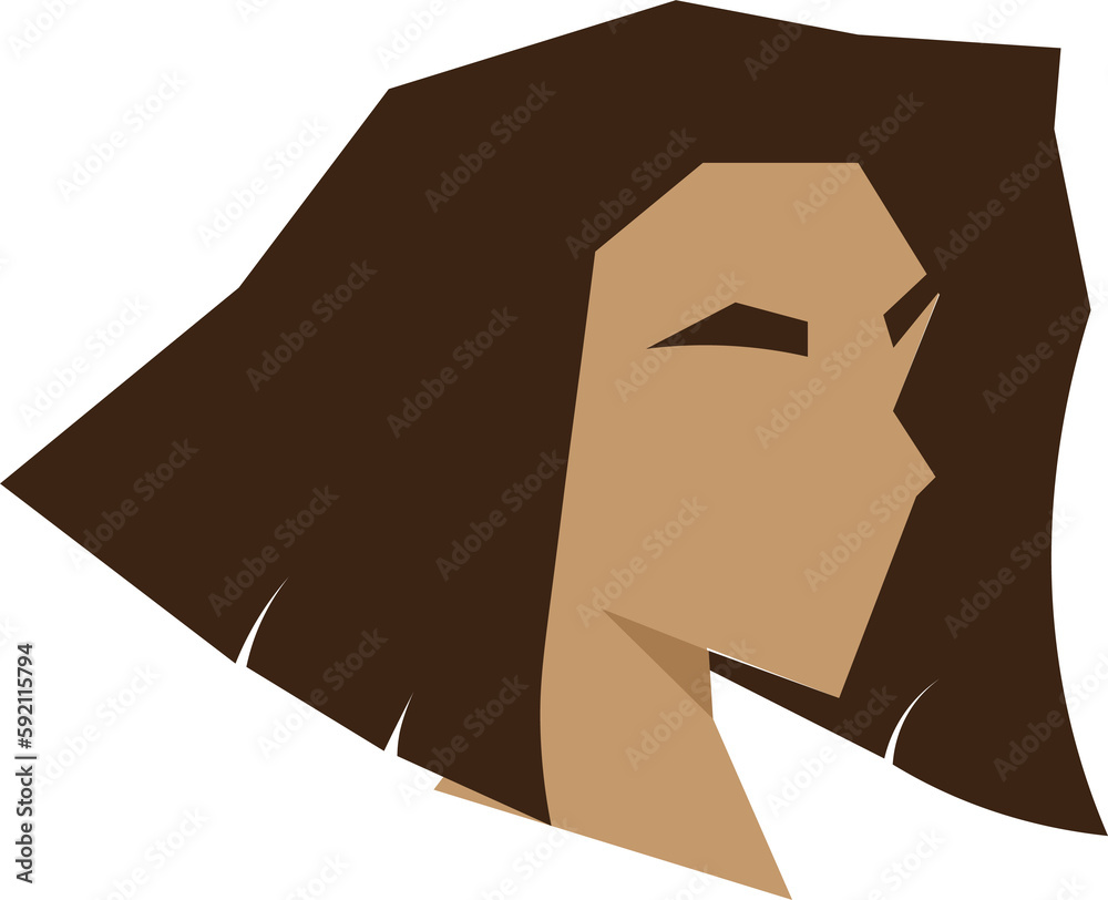 Types of faces in different skin tone and different colors Stock ...