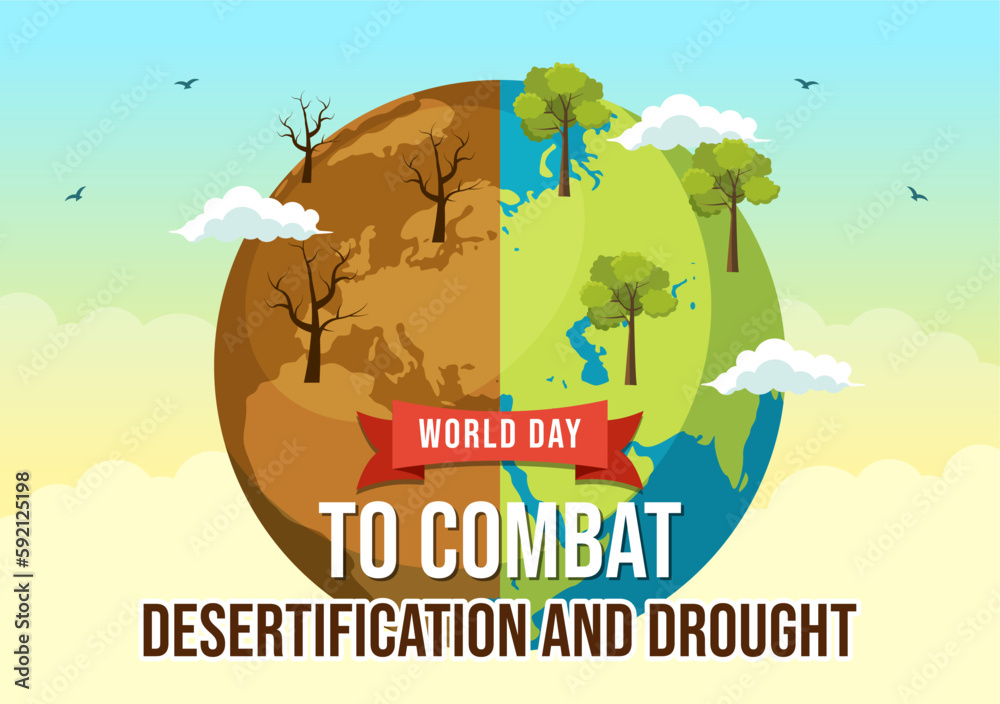 World Day to Combat Desertification and Drought Vector Illustration ...