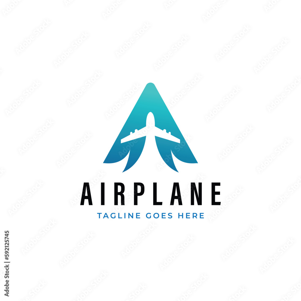 The combination of an airplane logo with the letter A is suitable for ...