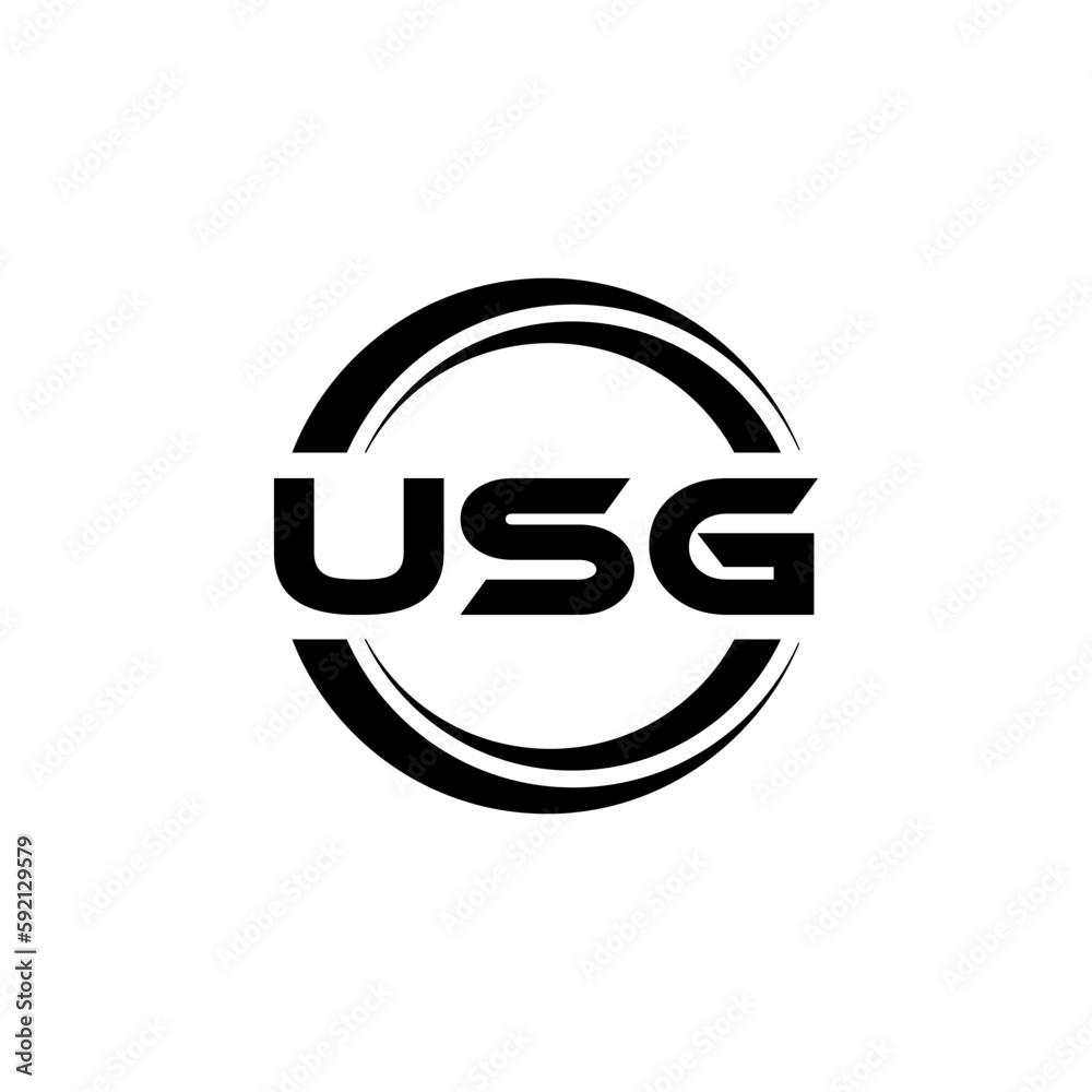 USG letter logo design with white background in illustrator, vector ...