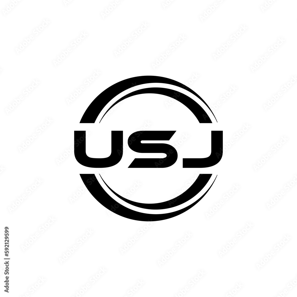 USJ letter logo design with white background in illustrator, vector ...
