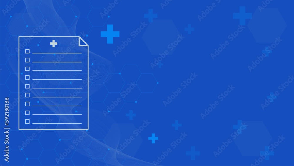 Hospital background with hospital cross and medical document. Health ...