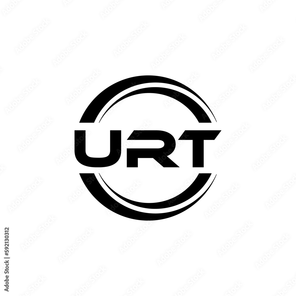 URT letter logo design with white background in illustrator, vector logo modern alphabet font ...