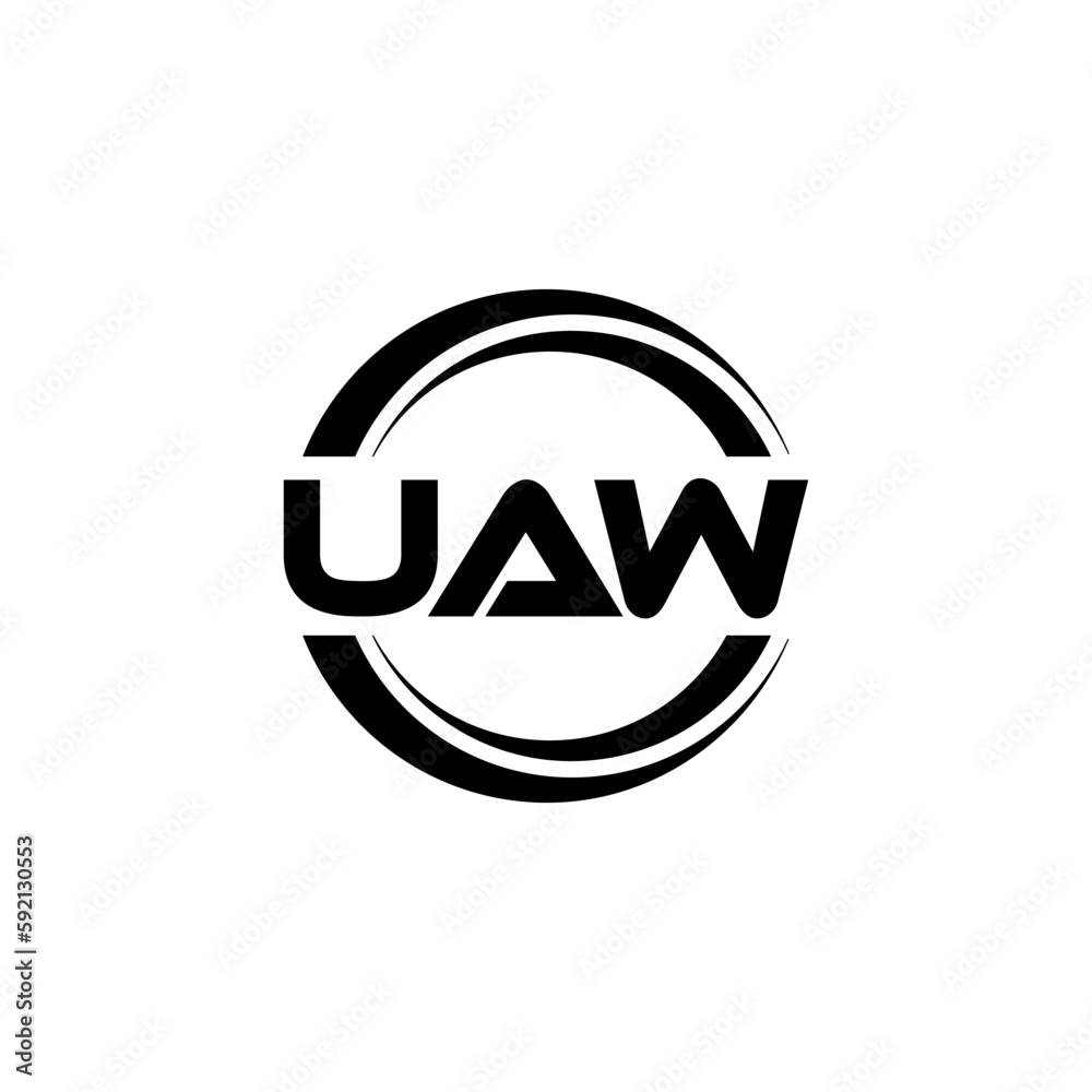 UAW letter logo design with white background in illustrator, vector ...