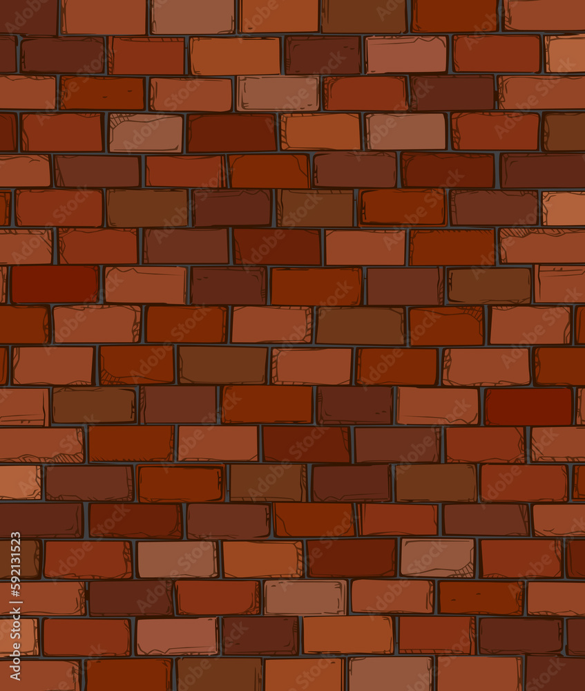 cartoon brick wall background Stock Illustration | Adobe Stock