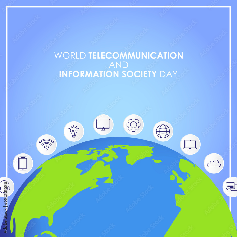 Vector illustration of World Telecommunication and Information Society ...