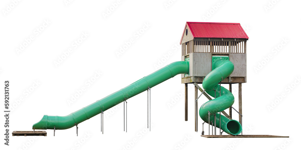 Cutout of an isolated playground slides for kids with the transparent ...