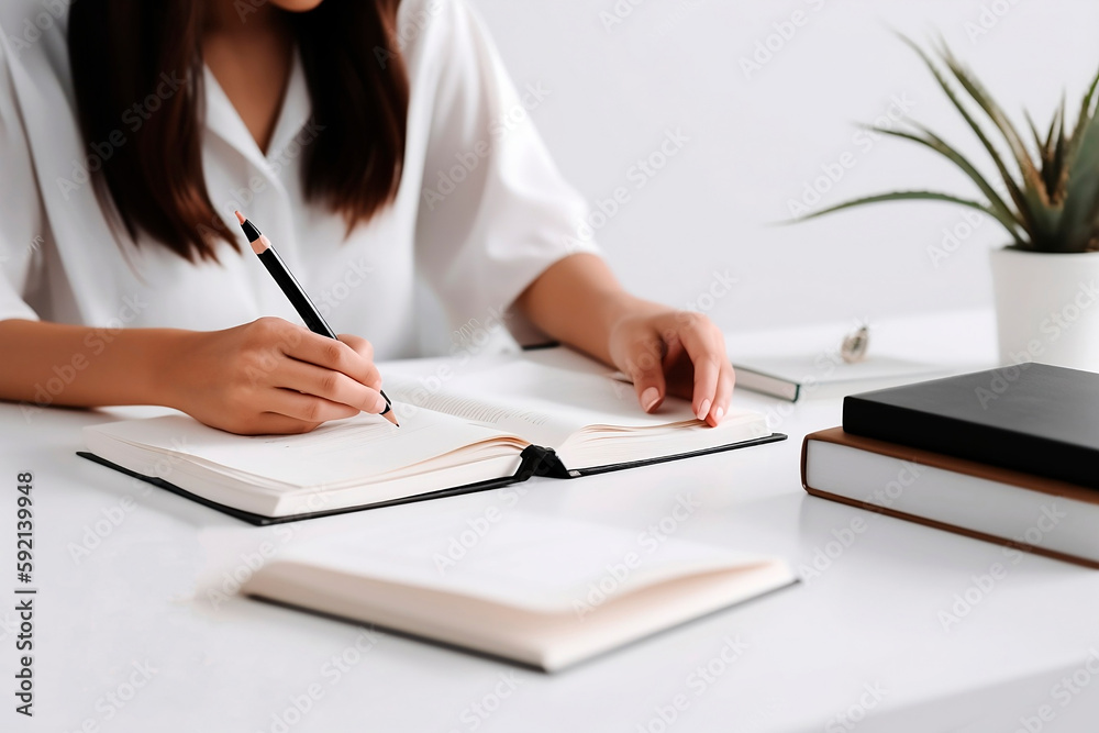 Pessoa Escrevendo, Estudando, Trabalhando e Fazendo Anotações Stock ...