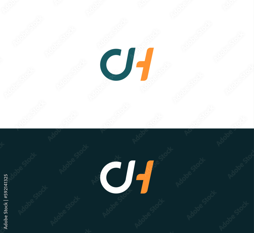 CH, HC, OH, HO letter logo design template elements. Modern abstract ...