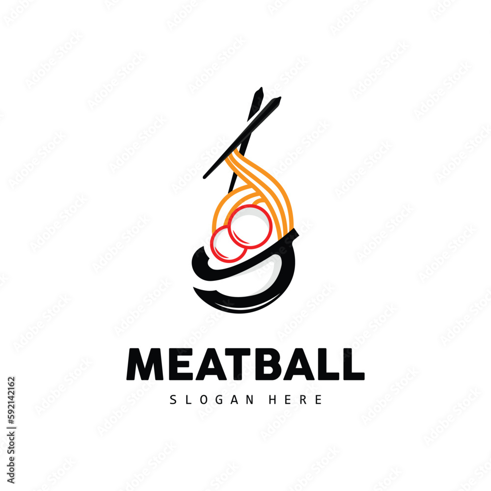 Meatball Logo, Vector For Food Stall Brand, Fast Food Simple Design ...