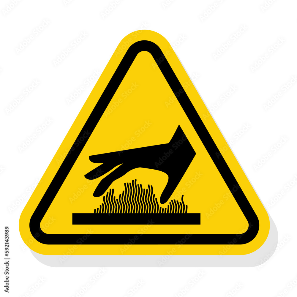 ISO Triangle Warning Sign: Burn Hazard Hot Surface Underneath Symbol ...