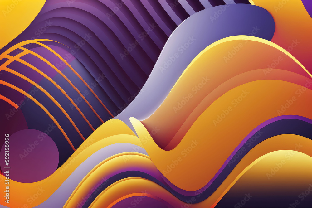 Gradient wave background material, AI generated Stock Illustration ...