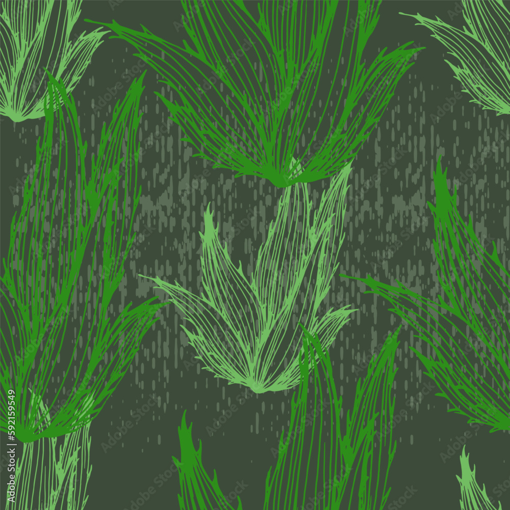 Vector seamless pattern with different cactus. Bright repeated texture ...