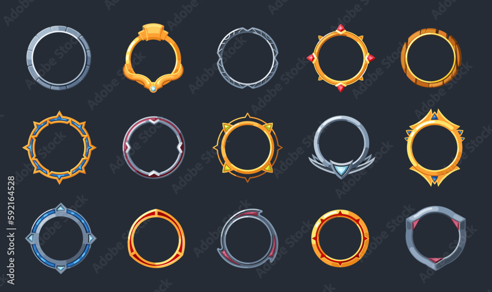 circle frames. abstract round forms for game design UI templates ...