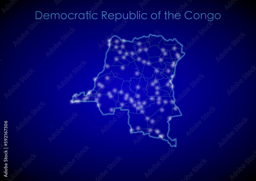 ภาพประกอบสต็อก Democratic Republic of the Congo concept map with ...
