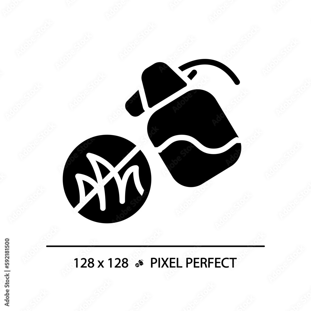 Weed control black glyph icon. Reducing growth. Vegetation management ...