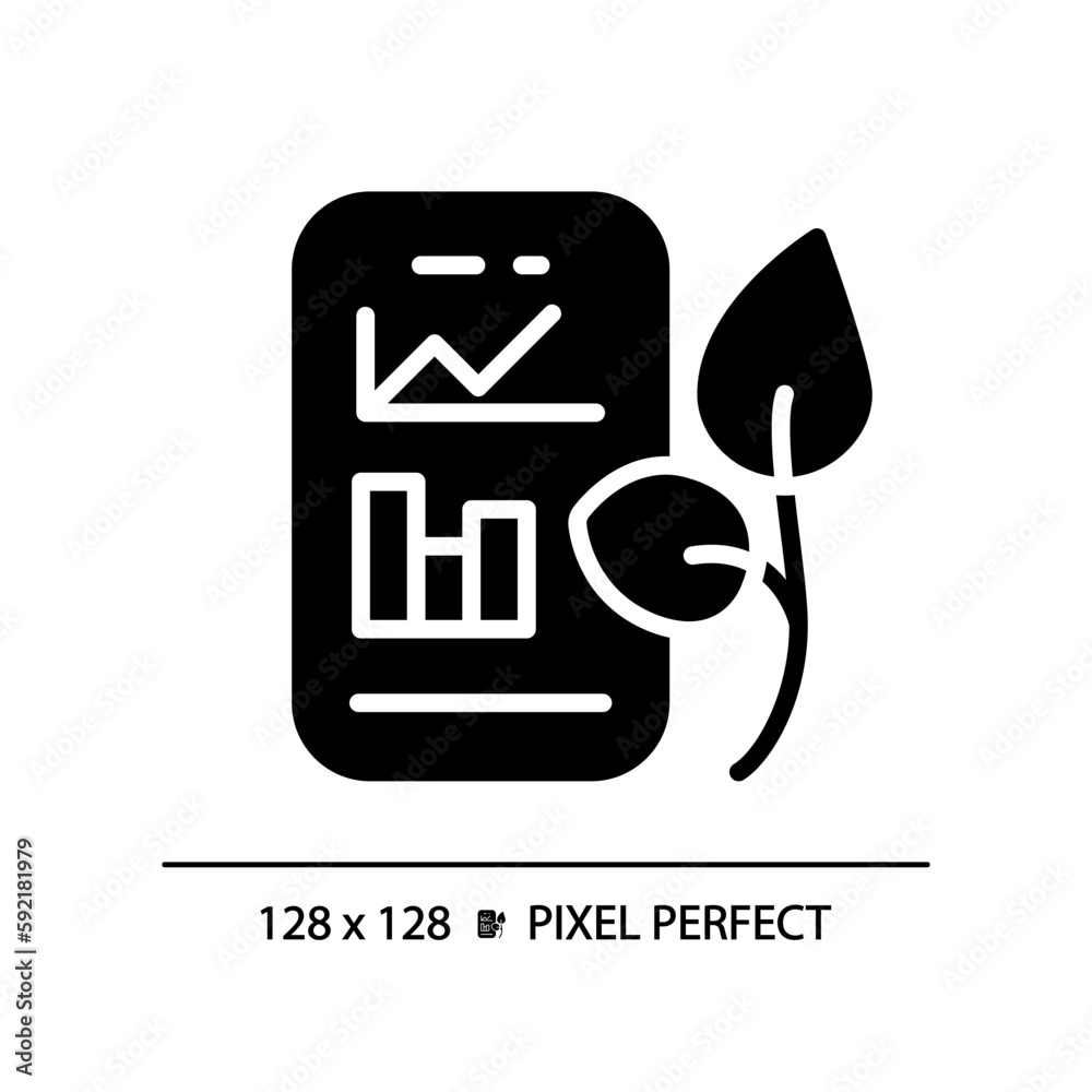 Smart soil monitoring black glyph icon. IoT based farming. Moisture ...