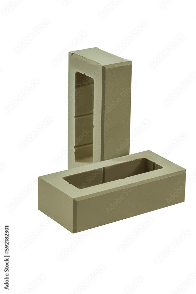 Constructions Ideas. New Samples Bricks for Wall Building Isolated on ...