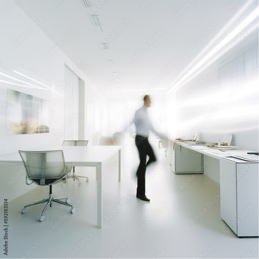 businesspeople walking in the corridor of an business center ...