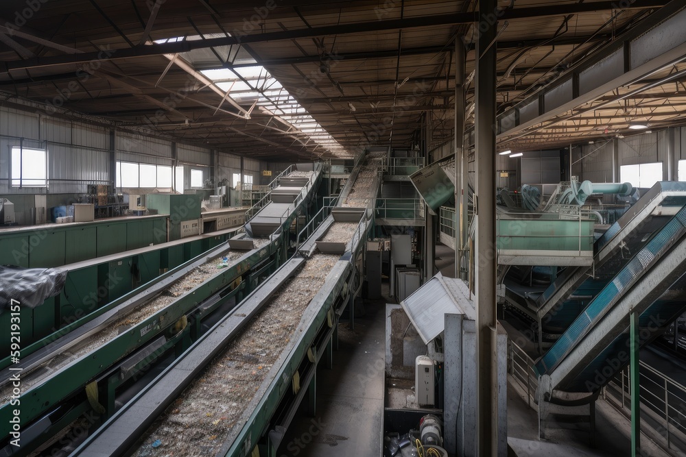 e-waste recycling facility, with conveyor belt system and sorters ...
