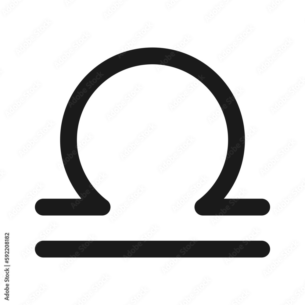 Libra pixel perfect minimalistic linear icon. Scale sign of zodiac constellations. Western ...