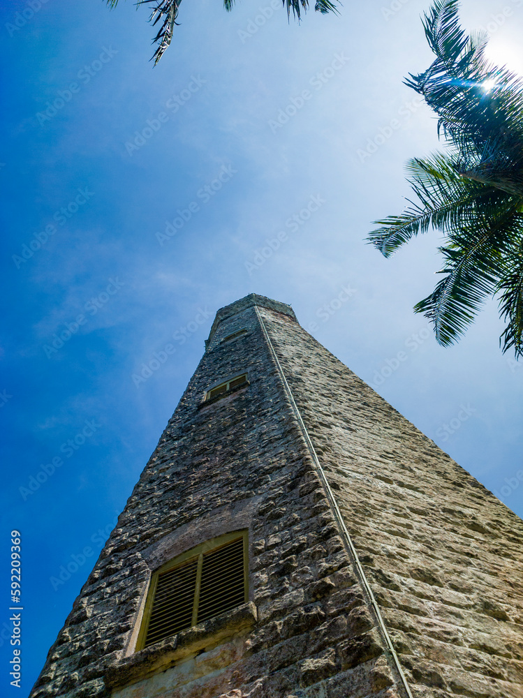 Beautiful colonial old huge lighthouse. Photography for tourism ...
