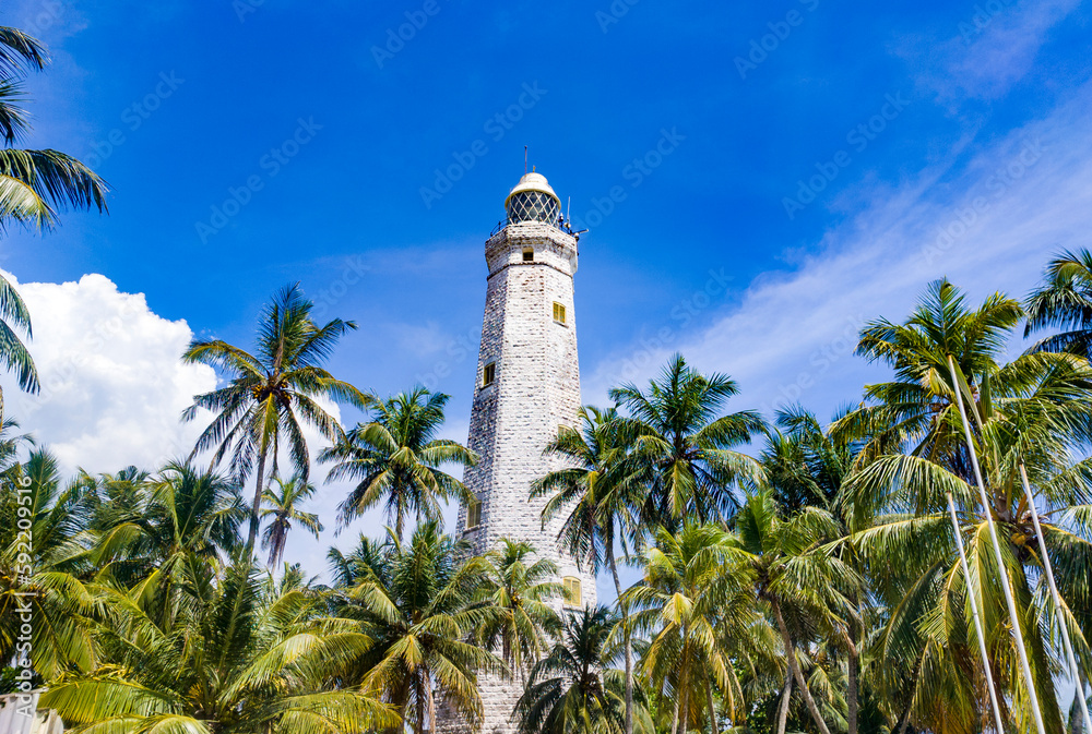 Beautiful colonial old huge lighthouse. Photography for tourism ...