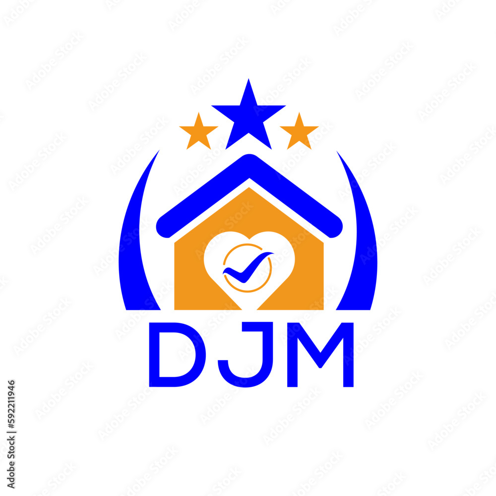 DJM House logo. KJG Letter logo and icon. Blue vector image on white ...