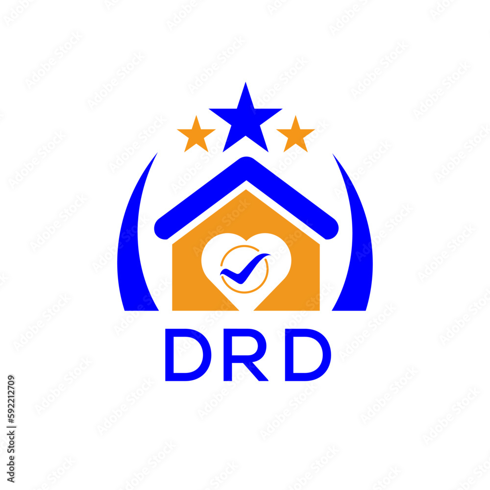 DRD House logo. KJG Letter logo and icon. Blue vector image on white ...