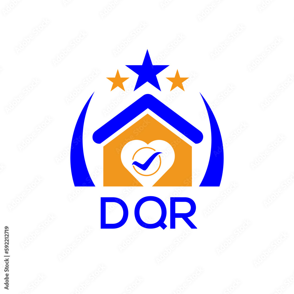 DQR House logo. KJG Letter logo and icon. Blue vector image on white ...