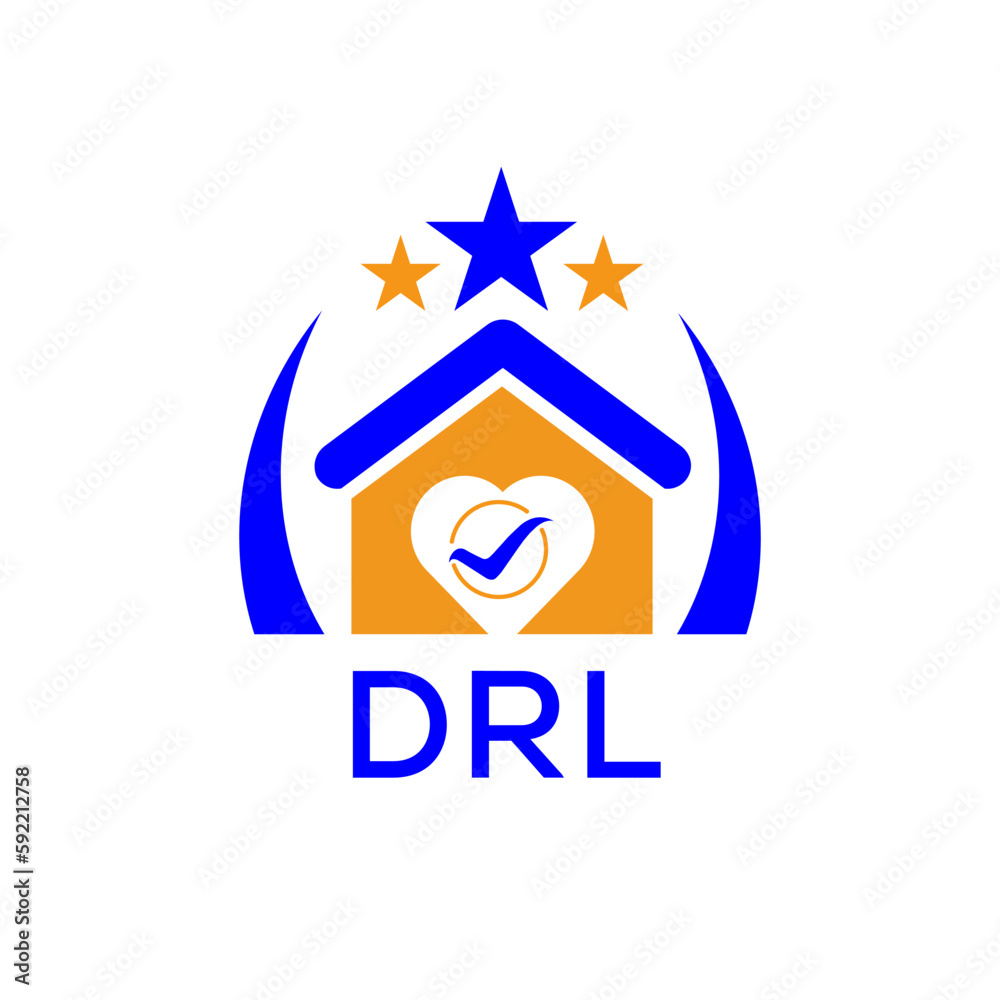 DRL House logo. KJG Letter logo and icon. Blue vector image on white ...