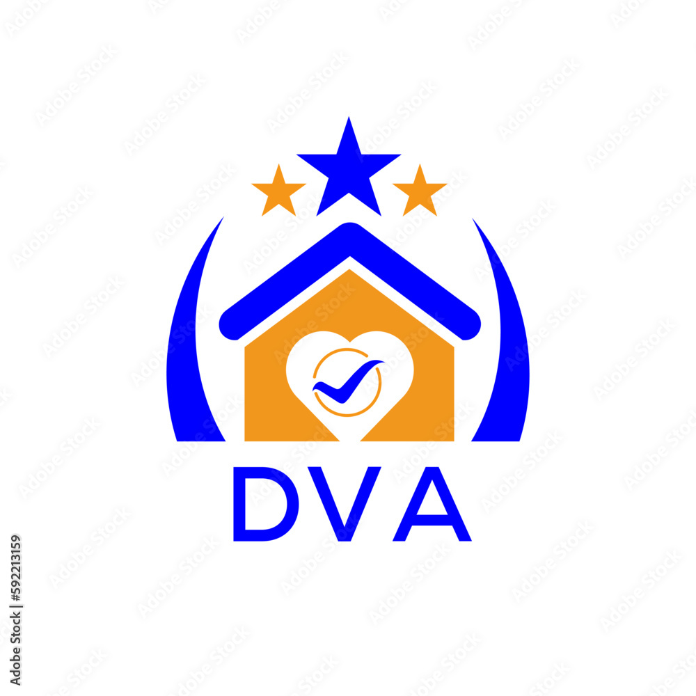 DVA House logo. KJG Letter logo and icon. Blue vector image on white ...