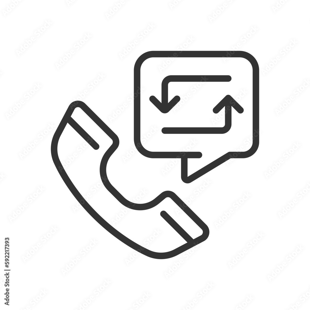 Call back option pixel perfect linear icon. Interactive voice system ...