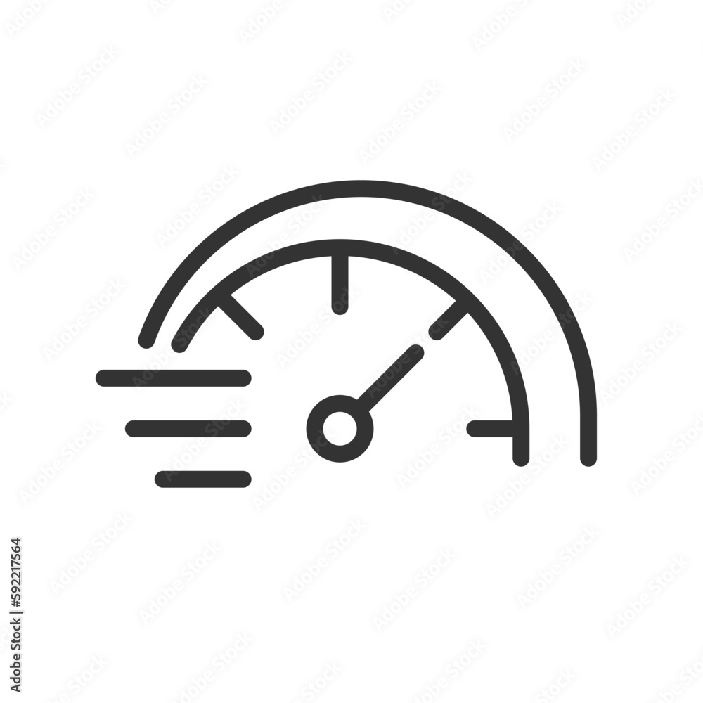 Speedometer pixel perfect linear icon. Miles per hour. Speed control ...