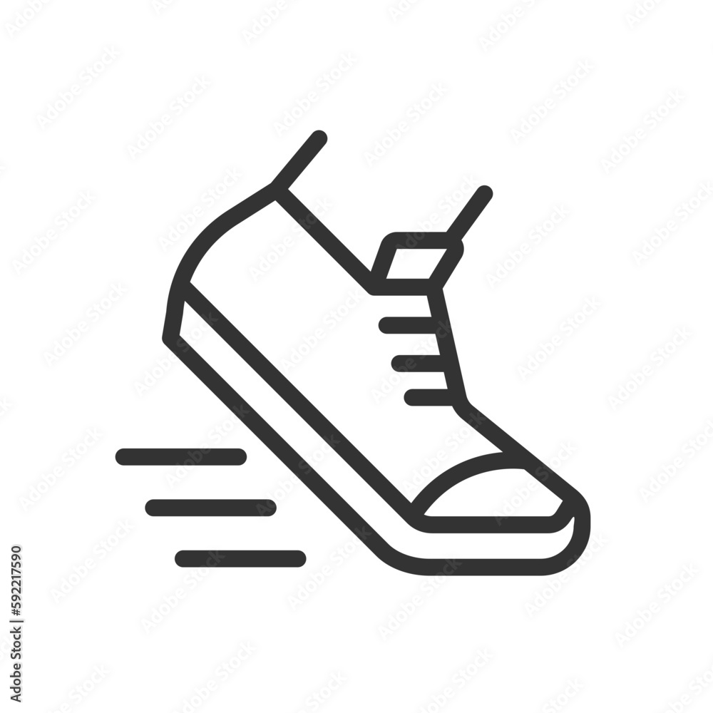 Vecteur Stock Running pixel perfect linear icon. Active and healthy ...