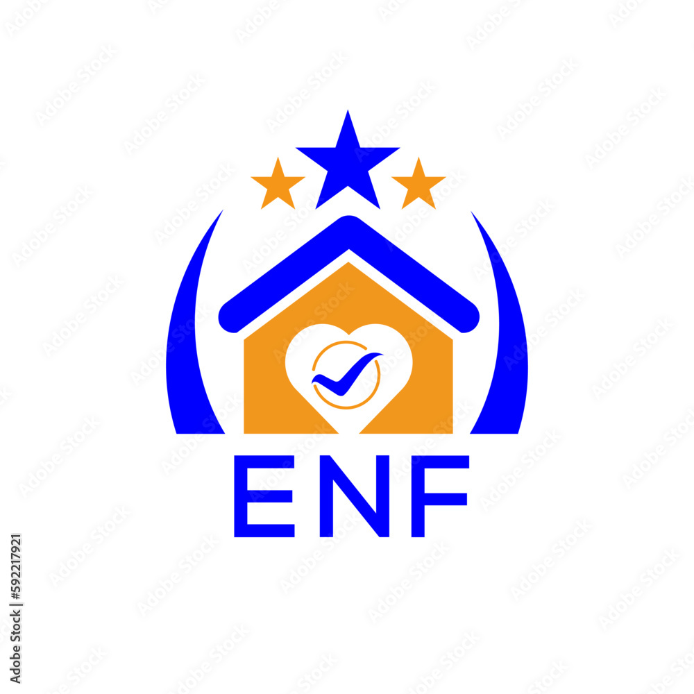 ENF House logo. KJG Letter logo and icon. Blue vector image on white ...
