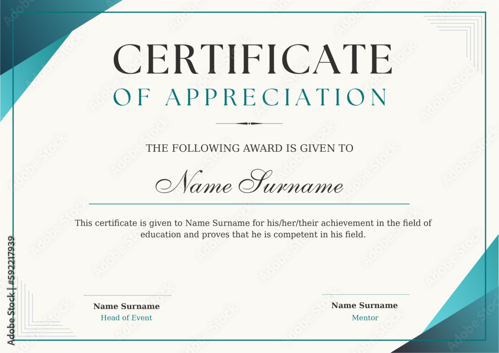 Vetor de Modern, unique layout Certificate with strong typography ...