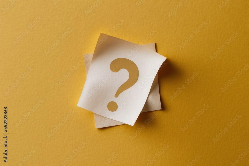 Yellow background with question mark. Illustration AI Generative. Stock ...