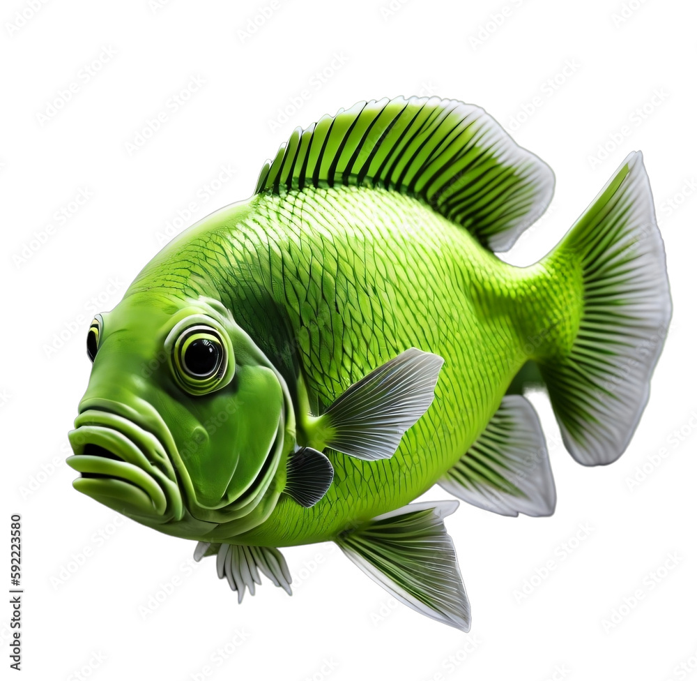 green fish, isolated, transparent, no background, PNG. Generative AI ...