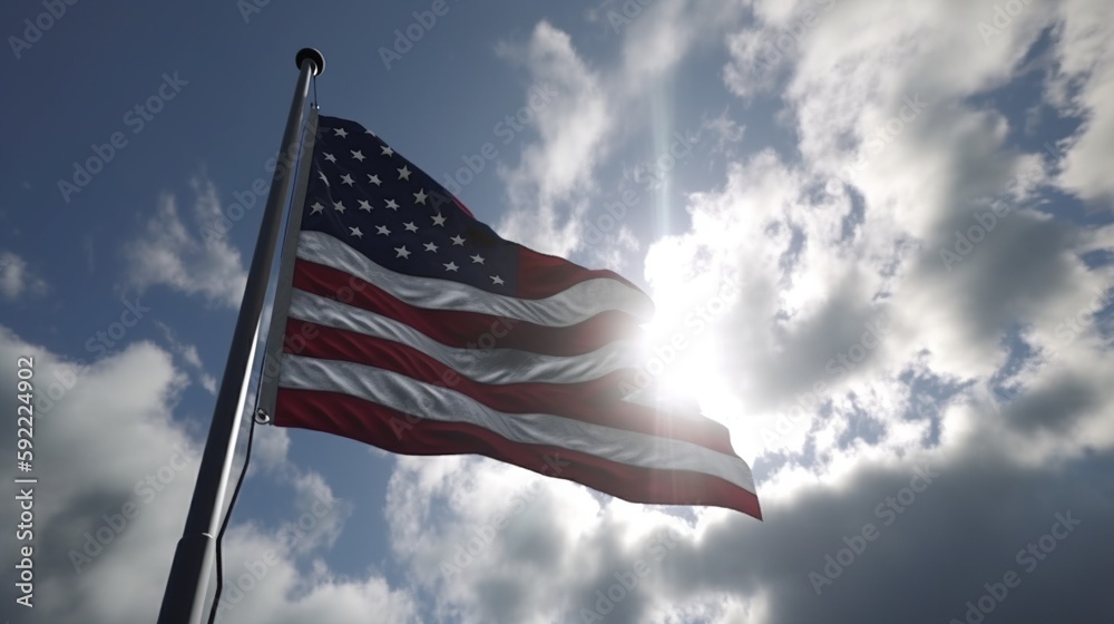 The American waving flag - a symbol of national pride and unity ...